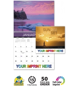 2026 Sunrise / Sunset Calendar | 11" X 19" Imprinted Spiral Bound; Drop ...
