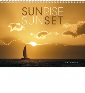2026 Sunrise / Sunset Calendar | 11" X 19" Imprinted Spiral Bound; Drop ...