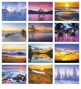 2026 Sunrise / Sunset Calendar | 11" X 19" Imprinted Spiral Bound; Drop ...