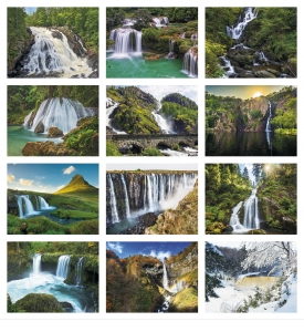 2026 Waterfalls Calendar | 11" X 19" Imprinted Spiral Bound; Drop Ad ...