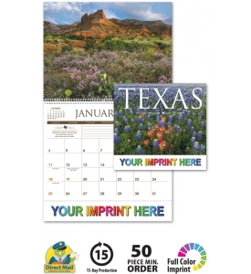 2026 Texas State Calendar | 11" X 19" Imprinted Spiral Bound; Drop Ad ...