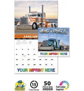 2026 Big Rigs Calendar | 11" X 19" Imprinted Spiral Bound; Drop Ad ...