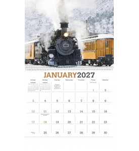 2026 Trains Calendar | 11" X 19" Imprinted Spiral Bound; Drop Ad ...