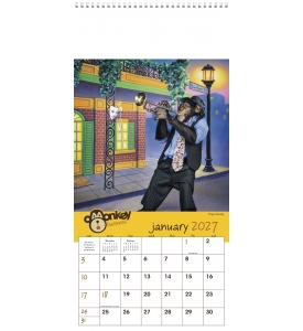 2026 Monkey Business Calendar | 9" x 19" Imprinted Spiral Bound; Non ...