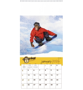2025 Monkey Business Calendar | 9" x 19" Imprinted Spiral Bound; Non ...