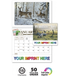 2025 Wildlife Art Pocket Calendar | 8" x 13" Imprinted Spiral Bound ...