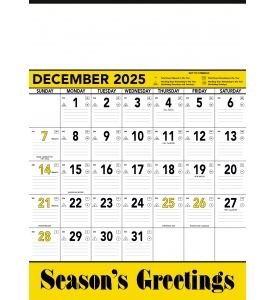 2026 Yellow & Black Contractor Memo Planner Calendar | 18" x 25 ...