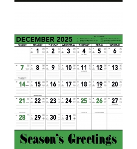 2026 Green & Black Contractor Memo Calendar | 18" x 25" Imprinted ...