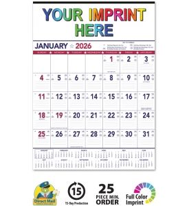 2026 Patriotic Contractor Memo Calendar | 18" x 25" Imprinted Imprinted ...