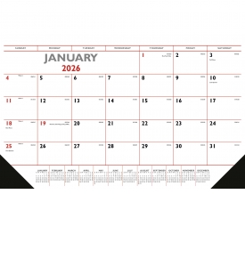 2026 Red & Black Desk Pad Calendar | 22" x 17" Deskpad Calendars