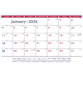 Desk Pad Calendar, Patriotic (No Corners) | ValueCalendars.com