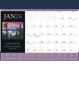 Vinyl Desk Pad Calendar, Motivations | ValueCalendars.com