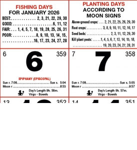 2026 Almanac Calendar, Small Spiral | 11" x 11" Imprinted Almanac ...