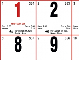 Almanac Calendar, Large | ValueCalendars.com