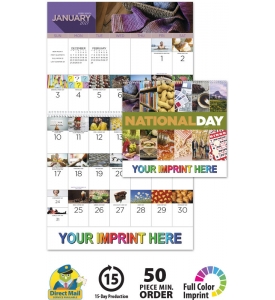 2026 National Day (Spiral) Calendar | 11" X 19" Imprinted National ...