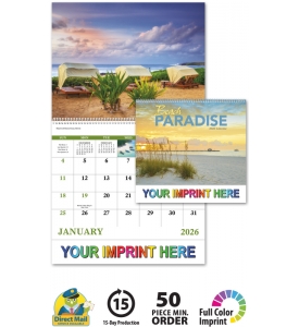 Beach Paradise Spiral Calendar | ValueCalendars.com