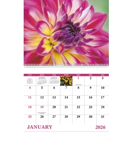 Flowers Spiral Wall Calendar | ValueCalendars.com