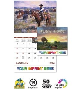 2026 Western Frontier Calendar | 11" X 19" Imprinted Staple Bound; Drop ...