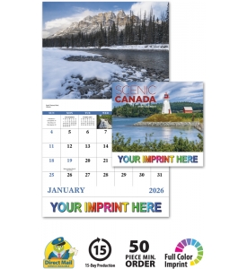 2026 Scenic Canada Calendar | 11" X 19" Imprinted Staple Bound; Drop Ad ...